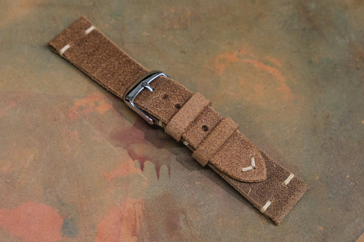 Horween Chromexcel Roughout Side Stitch Leather Watch Strap – THE HOUSE ...
