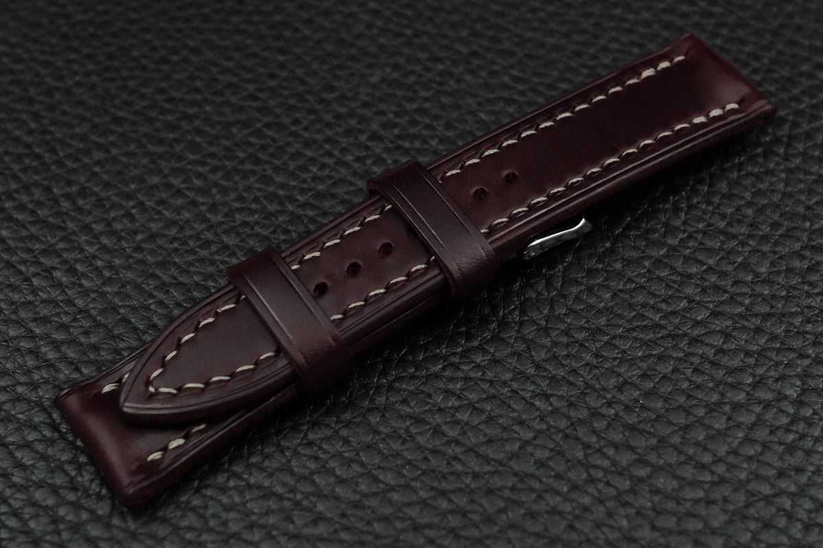 Italian Burgundy Full Stitch Leather Watch Strap – THE HOUSE OF STRAPS