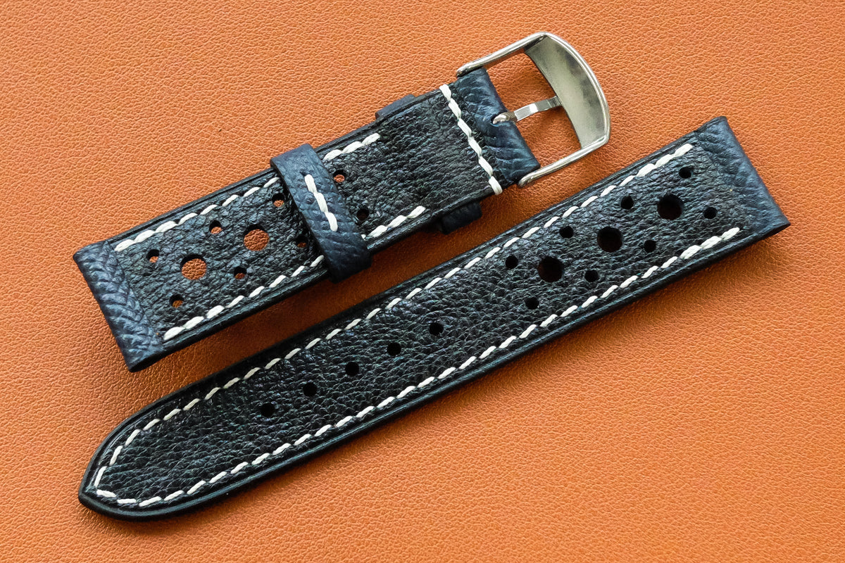 RM: Epsom Navy Racing Watch Strap (20/18) – THE HOUSE OF STRAPS