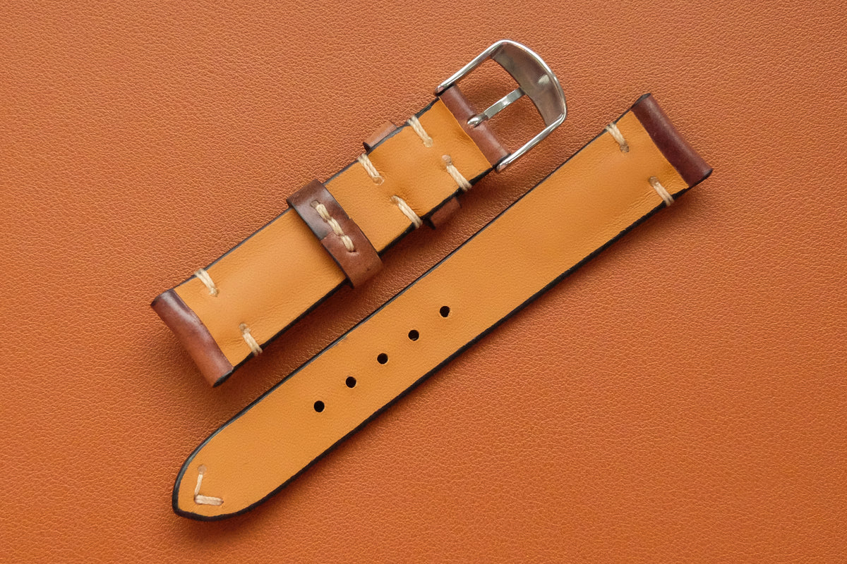 RM: Horween Shell Cordovan Marbled Colour 8 Half Padded SS Strap (18/1 ...