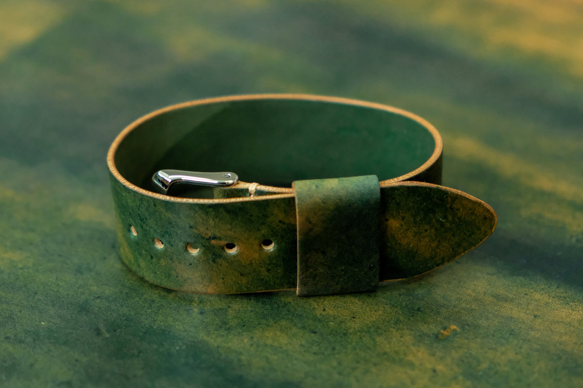 Horween Shell Cordovan Marbled Black Wide Pass Through Strap – THE ...