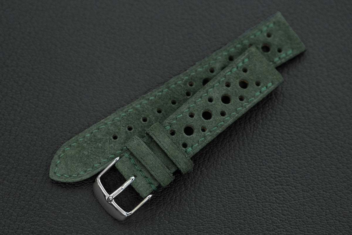 Italian Suede Moss Green Racing Leather Watch Strap – THE HOUSE OF STRAPS